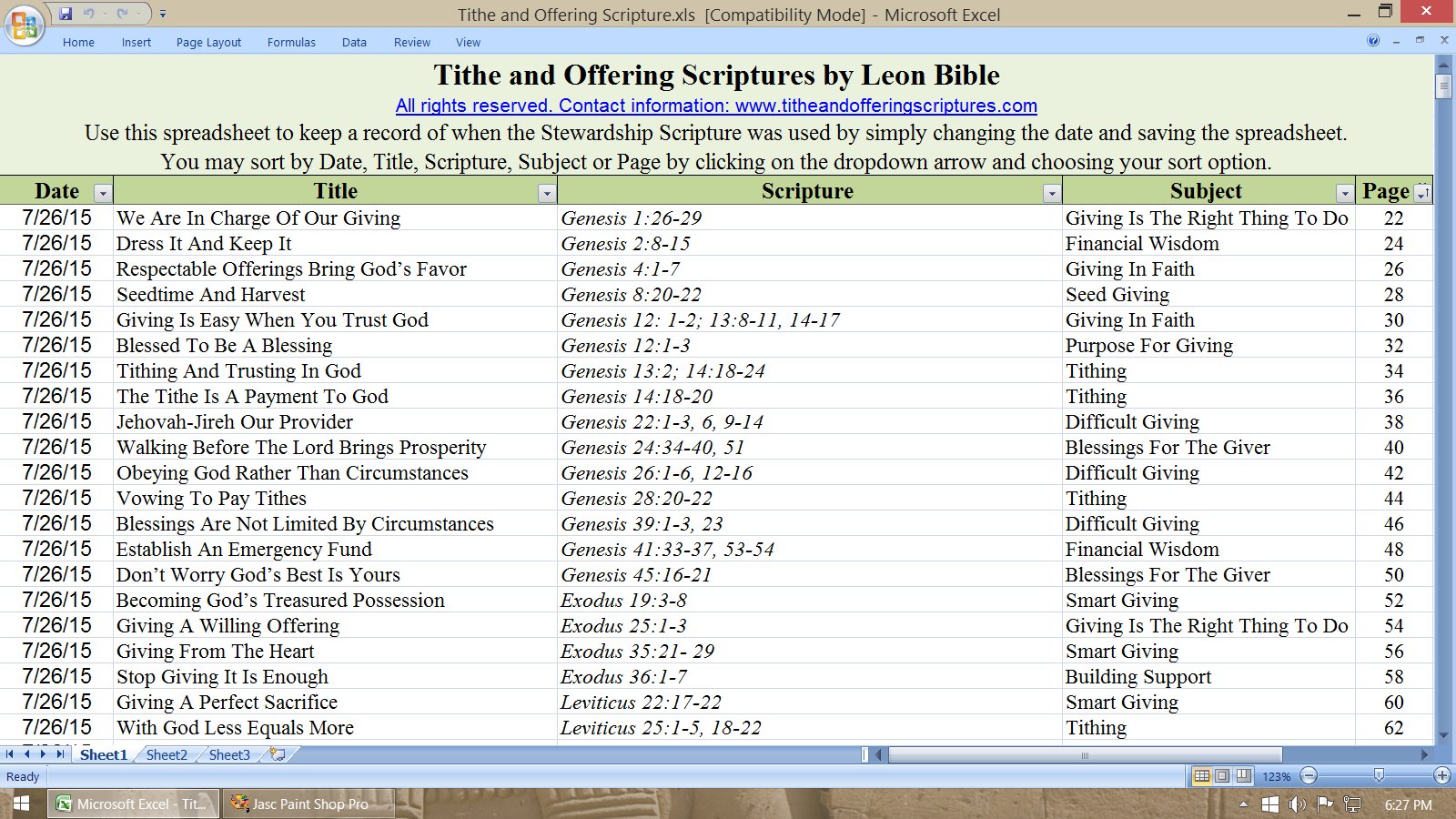 Tithe And Offering Excel Template Card Template